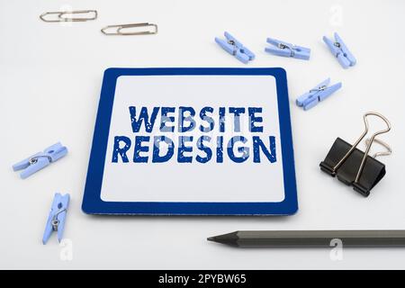 Conceptual caption Website Redesign. Internet Concept modernize ...