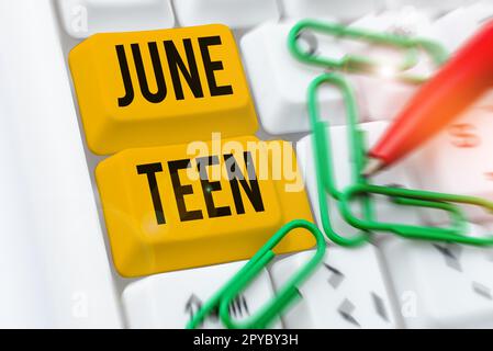 Inspiration showing sign June Teen. Word for legal holiday in the ...