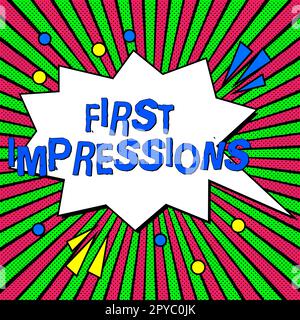 Handwriting text First Impressions. Business overview What a person ...