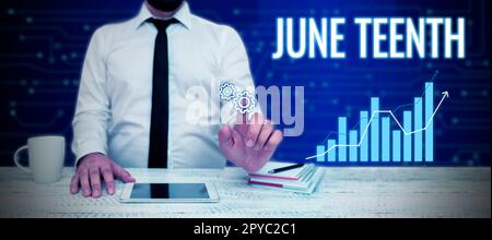 Inspiration showing sign June Teenth. Business showcase legal holiday ...