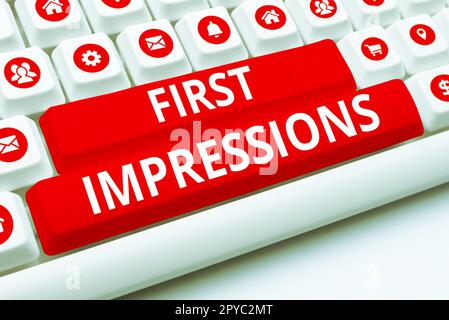 Writing displaying text First Impressions, Business idea What a person ...