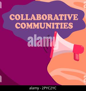 Conceptual caption Collaborative Communities. Business showcase Global ...