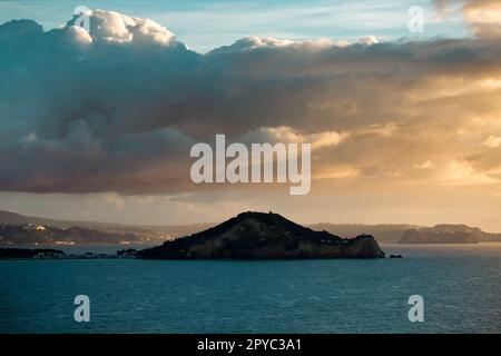 Beautiful dramatic sunrise viewed from Procida Island Stock Photo - Alamy