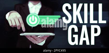 Inspiration showing sign Skill Gap. Business concept Refering to a ...