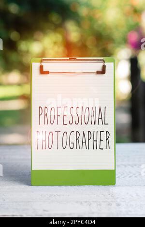 Text sign showing Professional Videographer. Business photo text ...