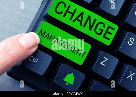 Word writing text Change Management. Business photo showcasing systematic approach to dealing ...