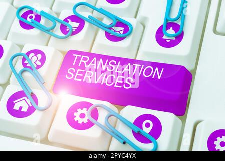 Inspiration showing sign Translation Services. Internet Concept ...