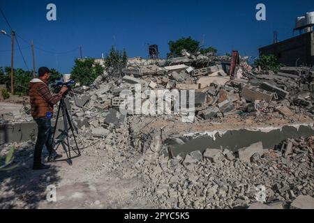 May 3, 2023, Salfit, West bank, Palestine: A Palestinian holds a ...