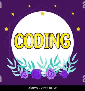 Conceptual caption Coding. Business showcase assigning code to ...