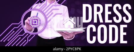 Conceptual display Dress Code, Word Written on an accepted way of ...