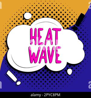 Text showing inspiration Heat Wave. Word Written on a prolonged period ...