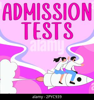 Text showing inspiration Admission Tests, Business showcase an exam ...