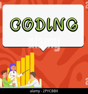Text sign showing Coding, Business showcase assigning code to something for classification ...