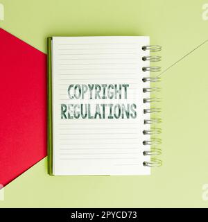 Conceptual caption Copyright Regulations. Business showcase body of law ...