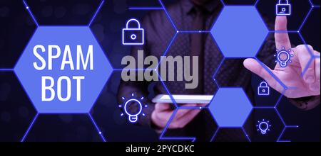 Handwriting text Security Bot. Conceptual photo software that performs ...