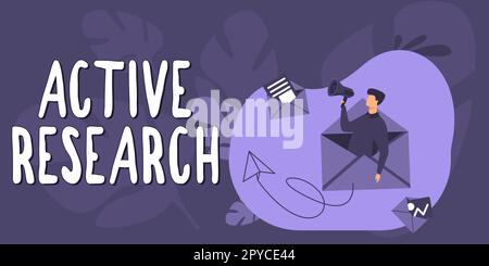 Text sign showing Active Research, Word Written on Simultaneous process ...