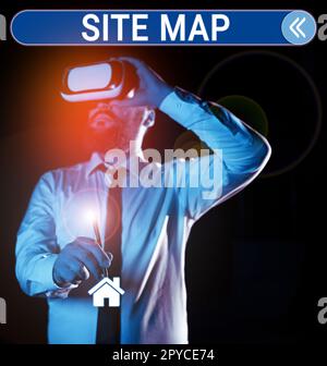 Text showing inspiration Site Map, Concept meaning designed to help ...