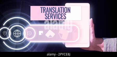 Handwriting text Translation Services. Business approach organization ...