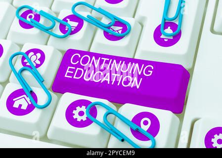 Handwriting text Continuing Education. Business overview Continued ...