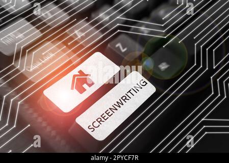 Conceptual caption Screenwriting. Concept meaning the art and craft of ...