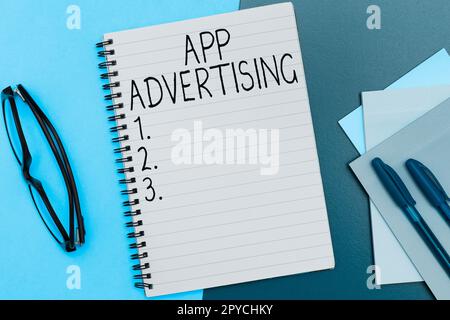 Inspiration showing sign App Advertising. Business idea developers get ...