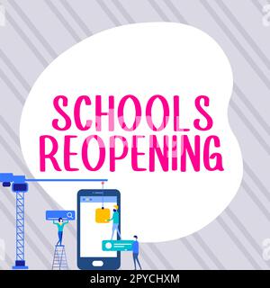 Conceptual caption Schools Reopening. Concept meaning classes are over ...