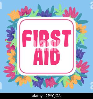 Inspiration showing sign First Aid. Business showcase Practise of ...