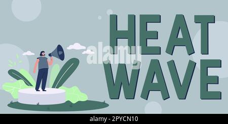 Text showing inspiration Heat Wave, Business concept a prolonged period ...