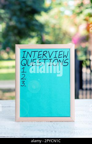 Hand writing sign Interview Questions. Business overview Typical topic ...