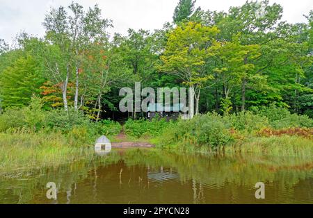 Remote Lakeshore Cabin HIdden in the Woods in the Porcupine Mountains ...