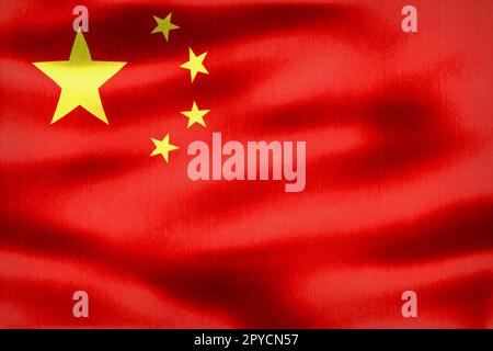 China flag - realistic waving fabric flag Stock Photo - Alamy