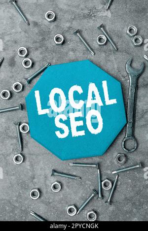 Text caption presenting Local Seo. Concept meaning incredibly effective ...
