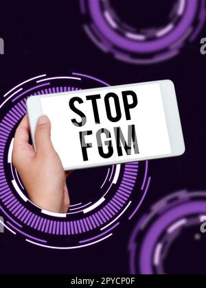 Conceptual display Stop Fgm. Concept meaning Put an end on female ...