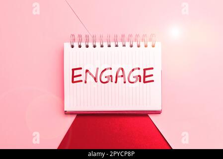 Writing displaying text Engage. Concept meaning Amount of energy ...