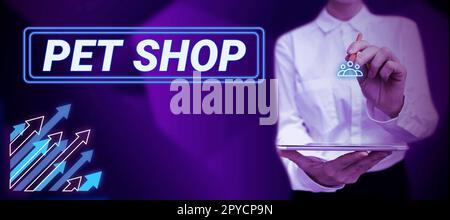 Conceptual caption Pet Shop, Internet Concept Retail business that ...