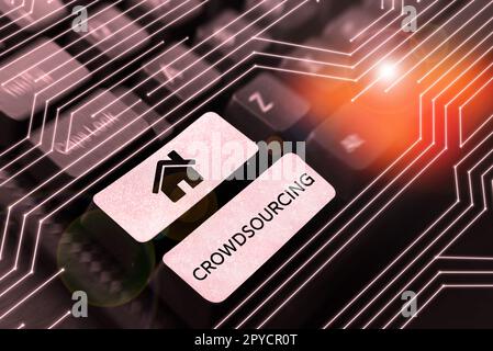 Inspiration showing sign Crowdfunding Online. Business idea raising ...