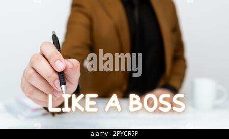 Word writing text Like A Boss. Business concept for Acting as if you ...