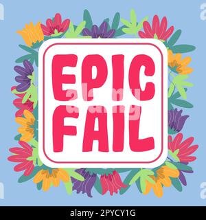 Inspiration showing sign Epic Fail, Internet Concept a spectacularly ...