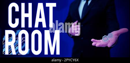 Handwriting text Chat Room, Word for area on the Internet or computer ...