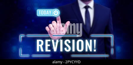 Conceptual display Revision, Business concept action of revising over ...