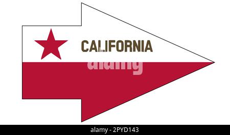 The flag of the USA state of California inset of a pointer arrow Stock ...