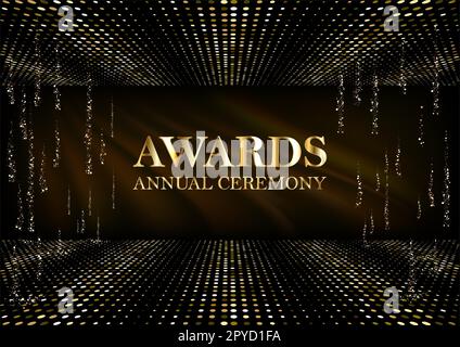 Award nomination, gold glitter text vector illustration Stock Vector ...