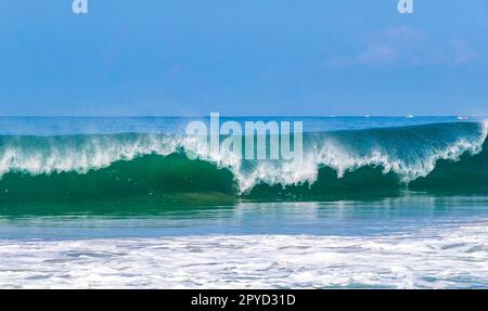 Extremely beautiful huge big surfer waves on the beach in Zicatela ...