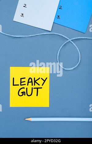 Conceptual caption Leaky Gut. Conceptual photo A condition in which the ...