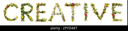 Colorful Blooming Flower Letters Building Word Brainstorming Stock ...