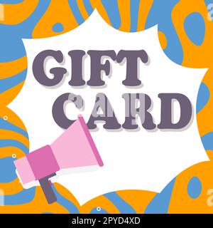 Handwriting text Gift Card. Internet Concept A present usually made of ...