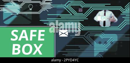 Text showing inspiration Safe Box, Concept meaning A small structure ...