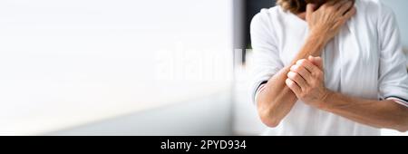Woman Scratching Itching Body Skin Stock Photo - Alamy