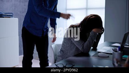 Two People Workplace Conflict. Screaming Man Boss Stock Photo - Alamy
