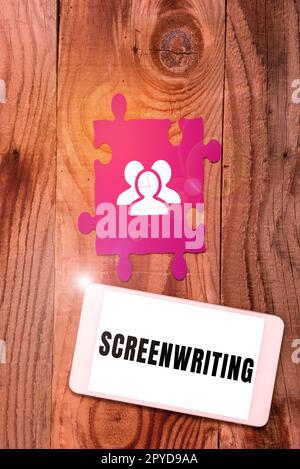 Inspiration showing sign Screenwriting. Business overview the art and ...